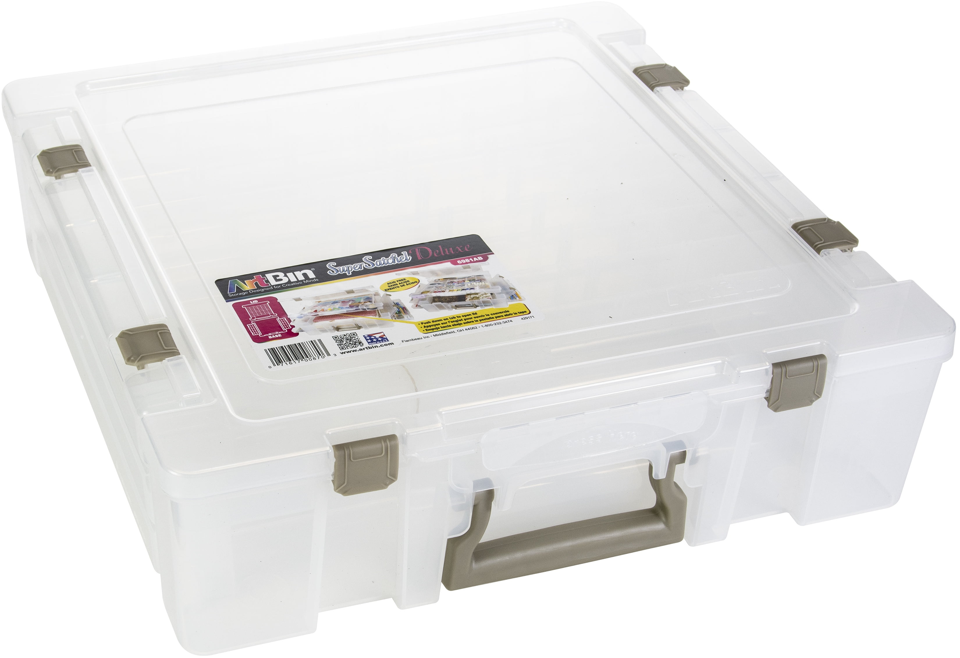 Art Bin Deluxe Super Satchel 17.9x16.8x5 Translucent 6981AB - Walmart ...