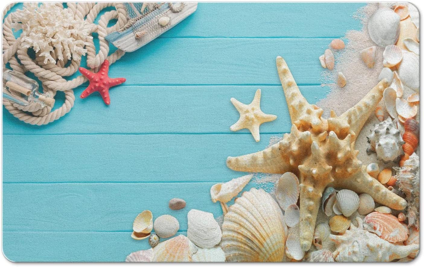 Nutksea Beach Starfish Shell Bath Mats for Bathroom, Bathroom Mats Rugs ...