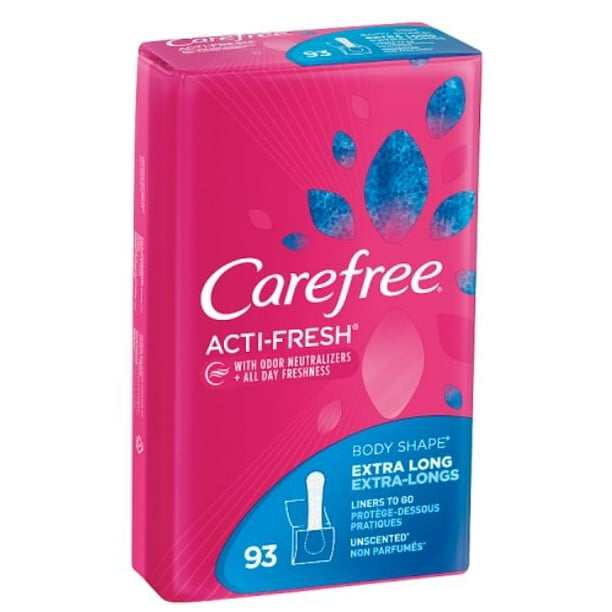 Carefree Body Shape Extra Long Unscented Pantiliners, 93ct - Walmart.com