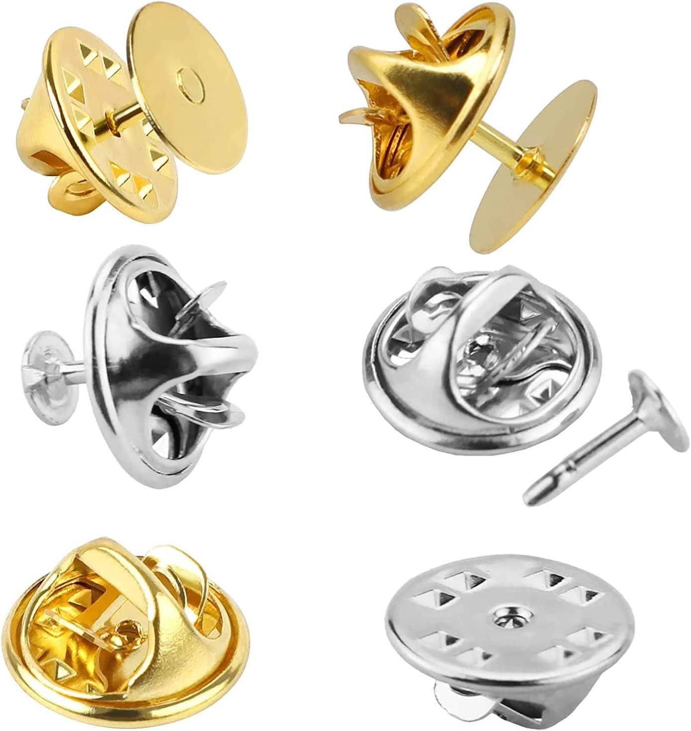120 Pairs Butterfly Clutch Tie Tacks Pin Back Metal Locking Replacement ...