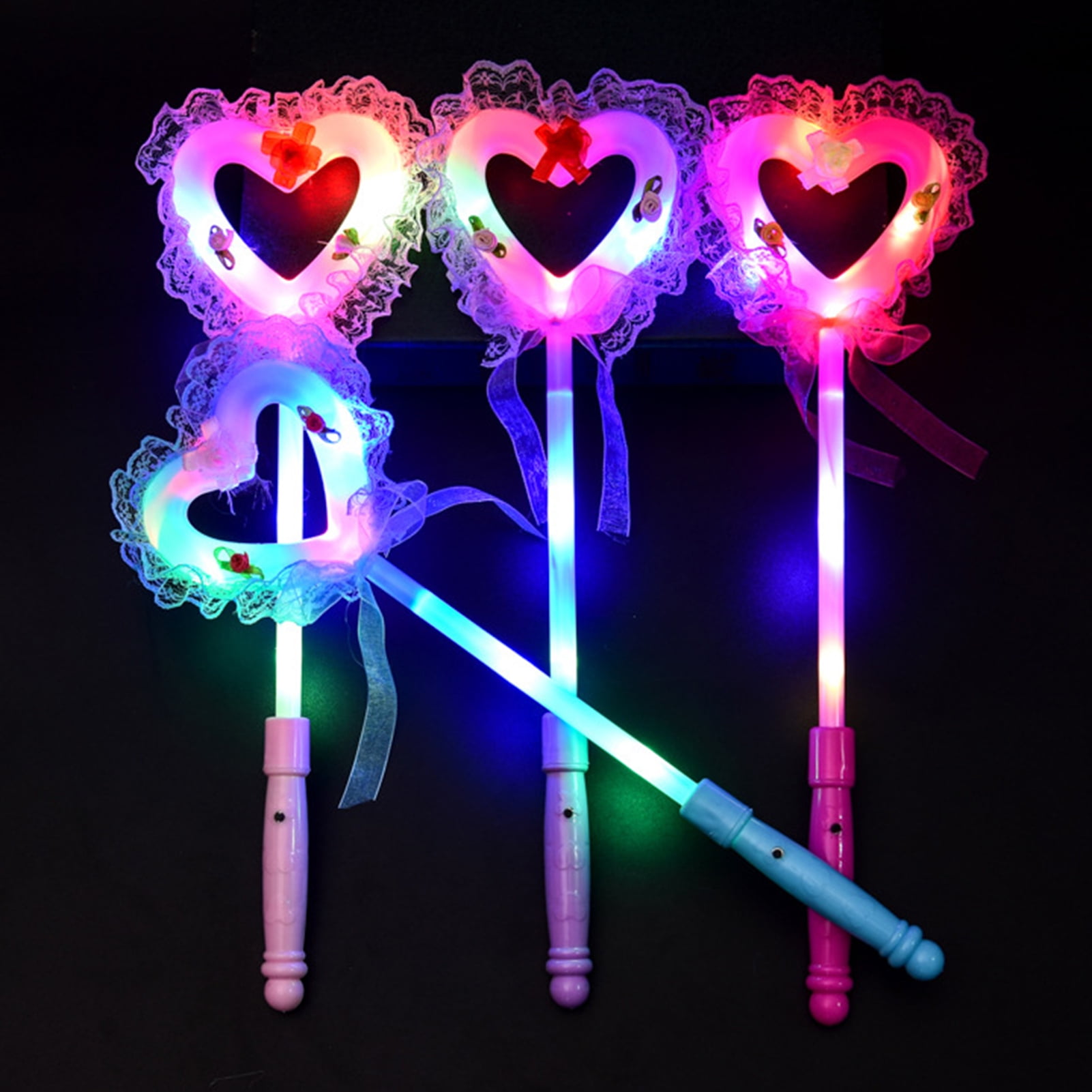 ANDYCWGP Luminescent Heart Shape Wand Fairy Stick Kids Flashing Toy ...