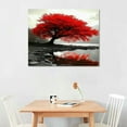 BCIIG Red Tree Wall Art Large Framed Canvas Print, Black and White ...