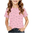 Babcutegg Kids Short Sleeve Solid Color Round Neck Top With Gradient ...