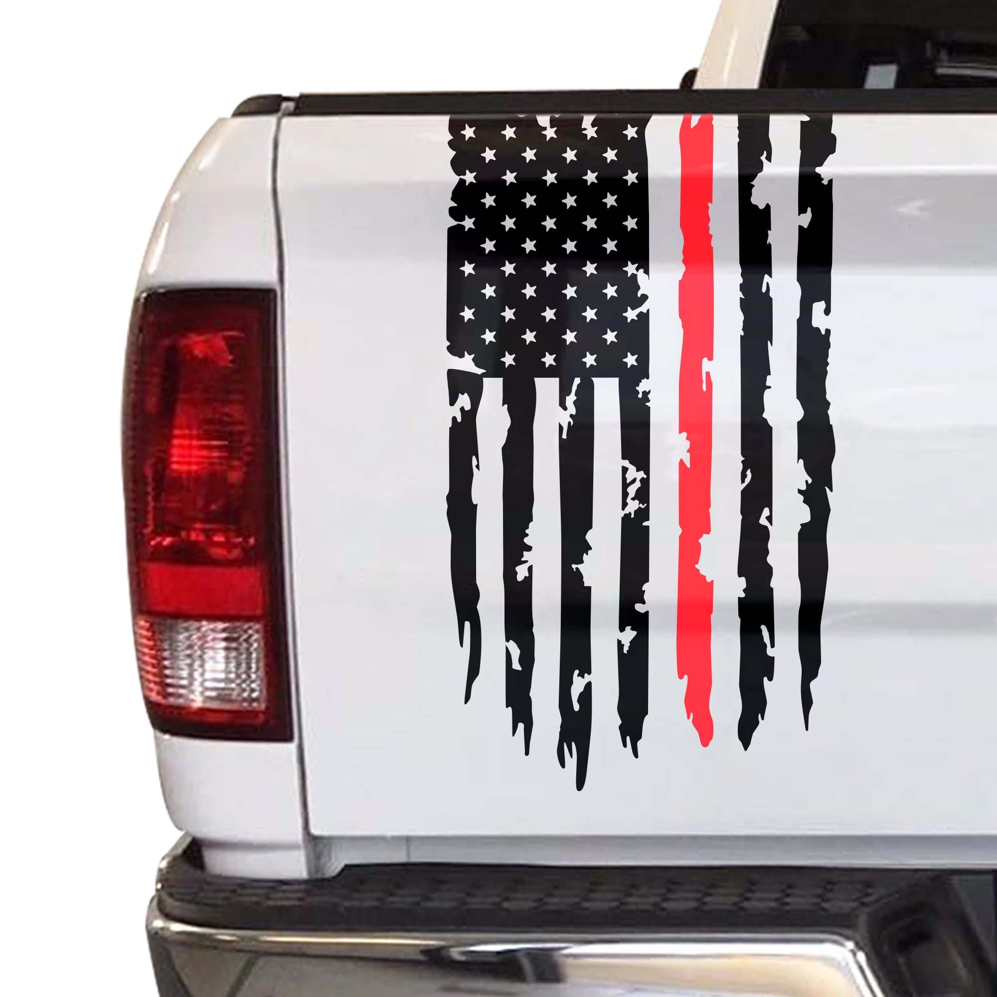 Distressed Thin Red Line Flag Firefighters State & Federal Government ...