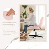 CONCETTA Comfortable Armless Office Chair Adjustable Height, Perfect for Home Workstation, Teddy ...