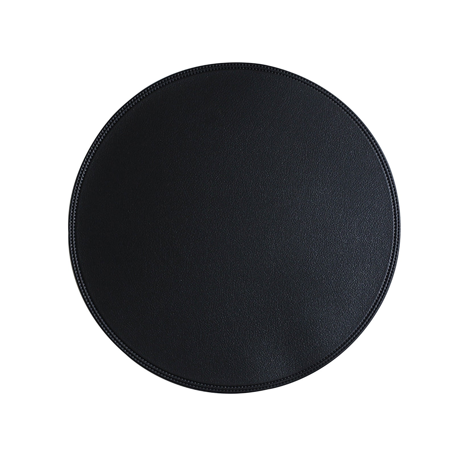 Round Coffee Table Set Round Leather Placemat Solid Colour Faux Leather ...
