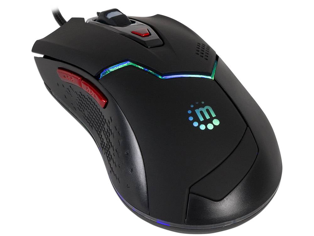 Mouse Gamer Manhattan, hasta 2400 dpi, 6 botones, LED. Color Negro ...