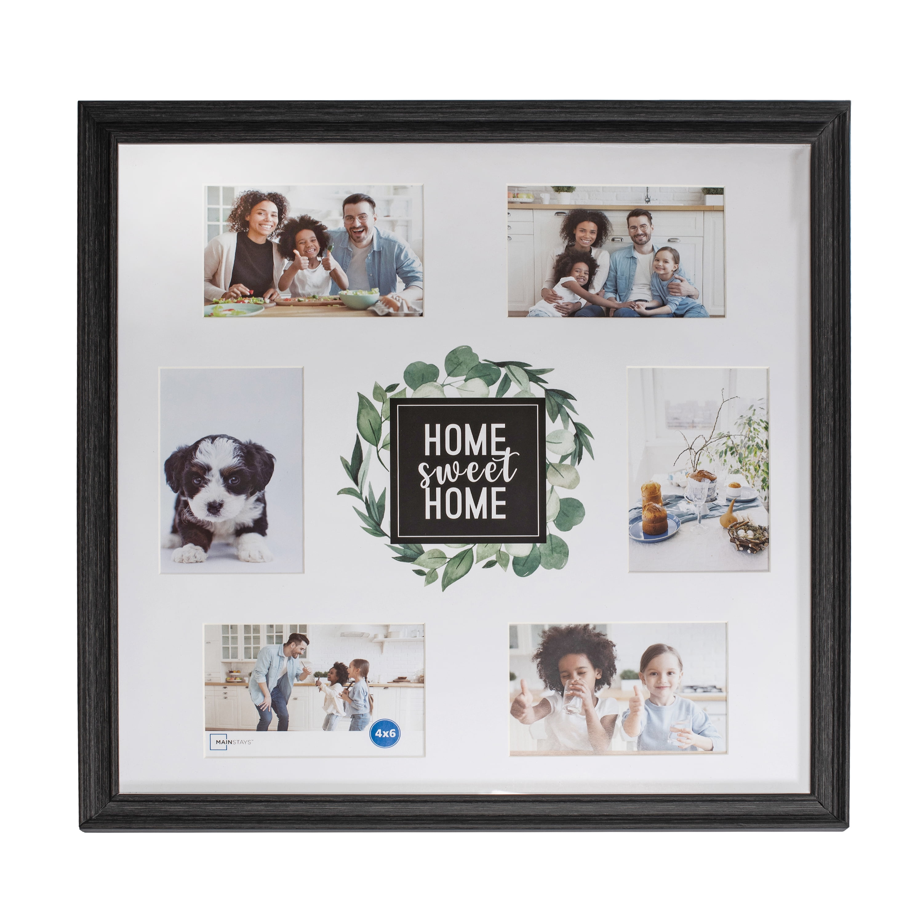 Mainstays 6-Opening 19.3x19.3 "Home Sweet Home" Collage Frame, Holds 6 ...