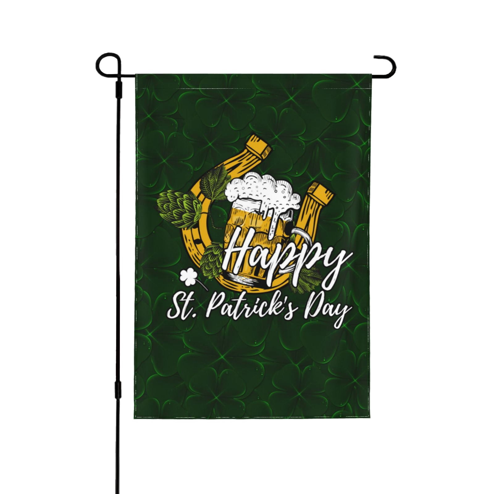 XMXY Lucky Grass Background for St. Patrick's Day Garden Flags Double ...