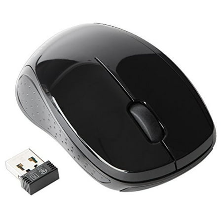 Wireless Optical Mouse w/ Glossy Surface- Black | Walmart Canada