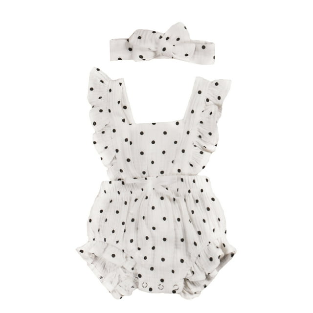 TFFR Baby Girl's One-Piece Romper Fruit Printing Backless Ruffle Bodysuit Sleeveless Jumpsuit ...