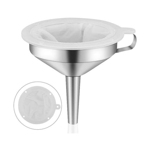 Embudo de acero inoxidable premium con filtro de alimentos de malla 200 ...