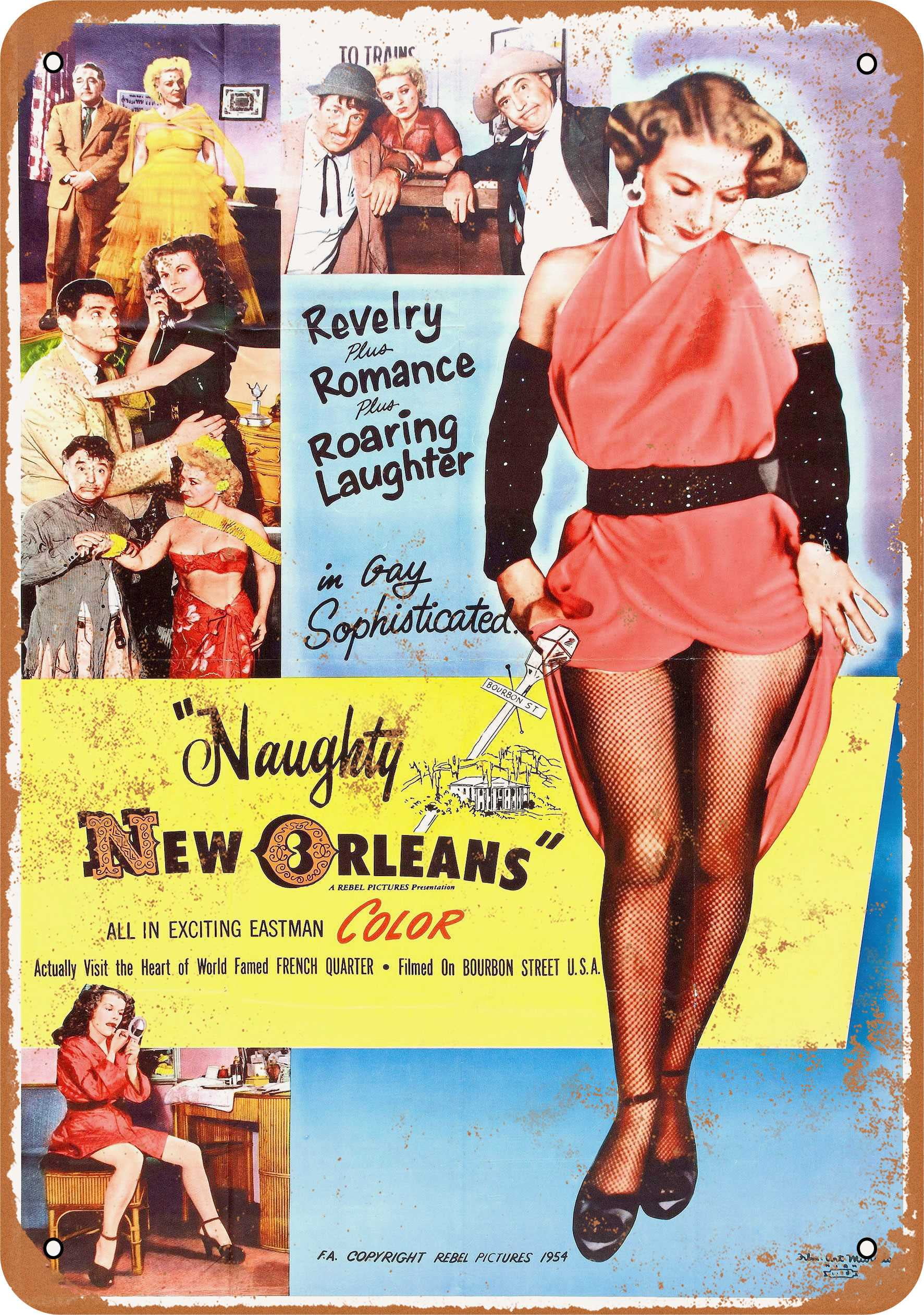 7 X 10 Metal Sign 1954 Naughty New Orleans Adults Only Movie 2 Vintage Rusty Look