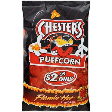Chester's Cheddar Puffs, Butter Flavored Puffcorn, 3.25 oz Bag ...