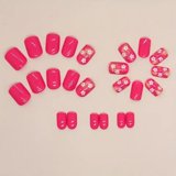 DEEHE Artificial Press On Nails Rose Red Flowers Reusable Fake Nails ...