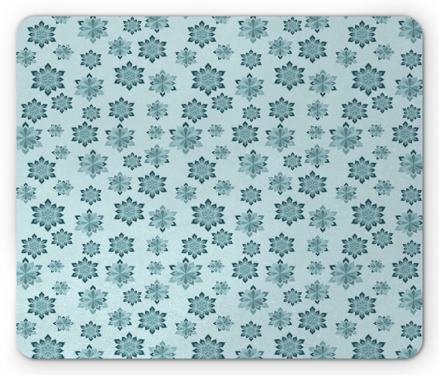 Teal Mouse Pad, Wintertime Inspiration Ornate Abstract Snowflakes in ...