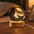 Astronaut Crystal Ball Night Light – Wooden Base LED Space Decor Lamp ...