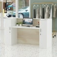 Timechee Modern Reception Desk, Large Front Counter Table with ...