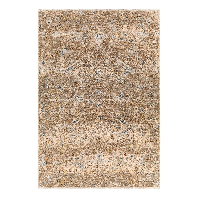 Surya Reina 94x94" Traditional Polyester Rug in Light Brown/Tan/Denim ...