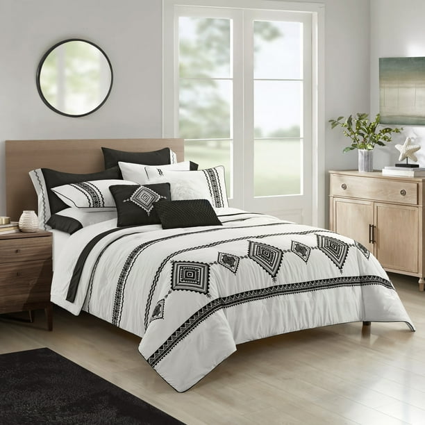 Better Homes & Gardens Black and White Summit 12 Piece Pre Washed Bed ...