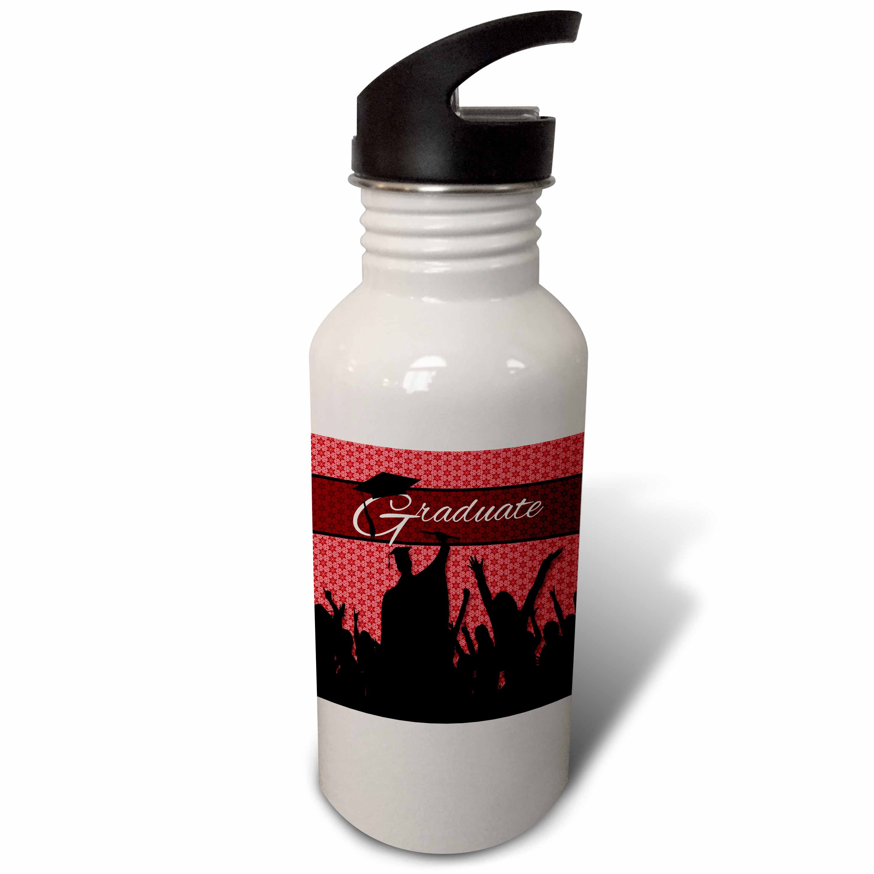 Red and Black Graduation with Cheering Crowd of Graduates. 21 oz Sports ...