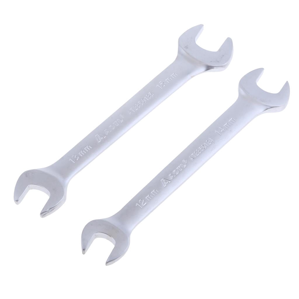 2Piezas Llave Doble Combinada Abierta de 12 mm x 14 mm y 13 mm x 15 mm ...