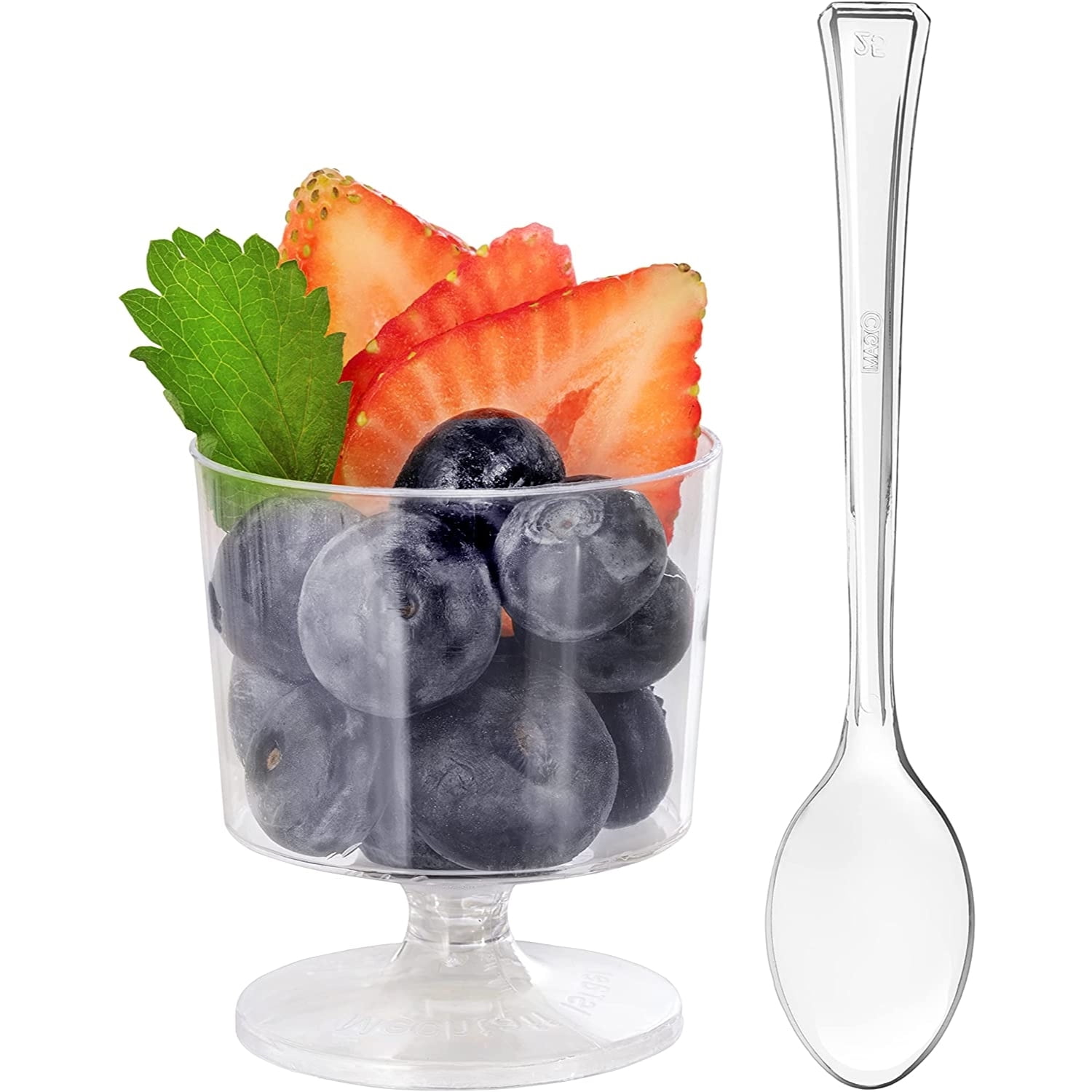 Crown Display 100 Mini Dessert Cups (2 oz) with 100 Mini Spoons - 200 ...