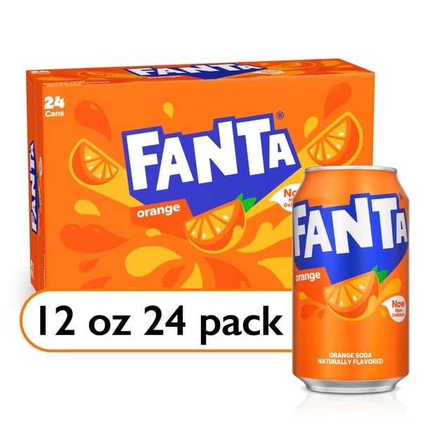 Fanta Orange Fruit Soda Pop, 12 fl oz, 24 Pack Cans - Walmart.com