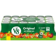 V8 Original 100% Veg Based Tomato Vegetable Juice, 11.5 fl oz Can (Pack ...