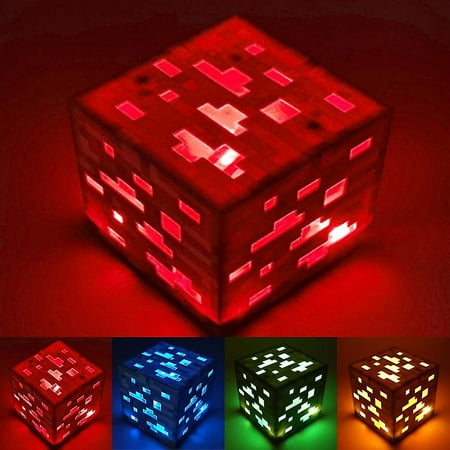 Minecraft Miners Lamp Pixel Cube Rechargeable Decorative Night Light ...