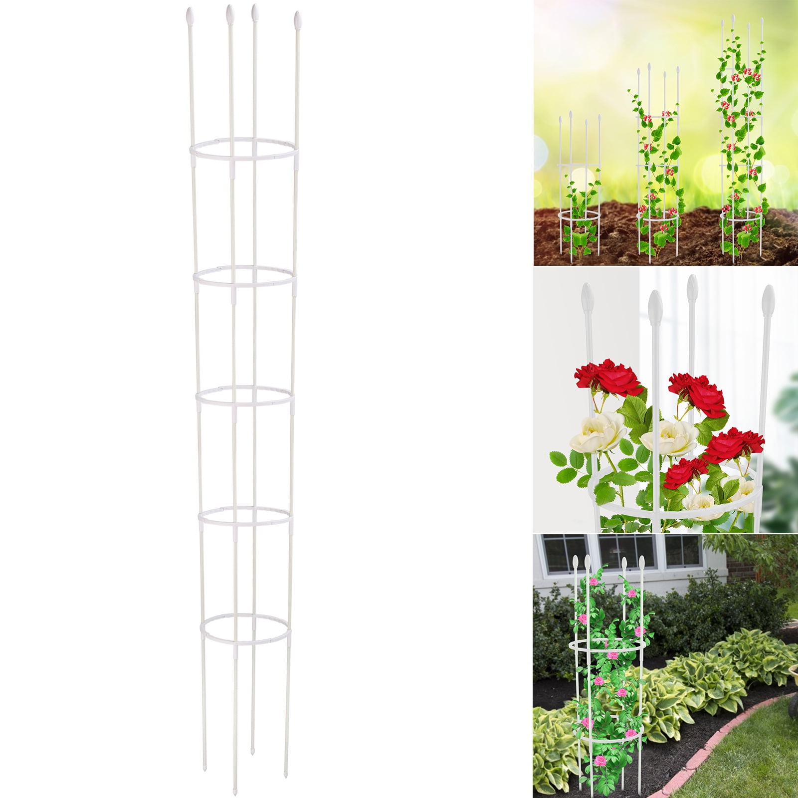 Attached Roses Climbing Frame Plant Garden Trelli Support Pile White ...