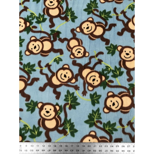 Assorted Anti-Pill Fleece Fabric by the Yard (Fleece-Monkeys) - Walmart.com