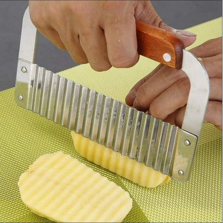 Wood handle Serrator Stainless steel crinkle blade Crinkle Cutting Tool ...