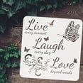 1pc Quotes Stencils 30x30cm Live Every Moment Laugh Every Day Love ...