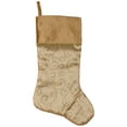 Northlight 20.5" Gold Glittered Swirl Christmas Stocking with Velveteen ...