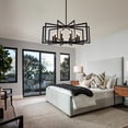 6-Light Metal Lantern Tiered Pendant Hanging Light Fixtures, Industrial ...