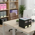 File Organizer Box, Cardboard File Folder Organizer with Handle for ...