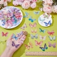 100Pcs 3D Lace Butterfly Organza Mini 2 Layers Butterflies with ...
