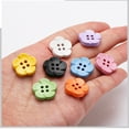 10 Pcs Craft Buttons Flower Shape Buttons 4 Holes Buttons Resin Buttons ...