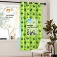 Alien Head Bright Green Pattern Blackout Curtains,Triple Weaved Fabric ...