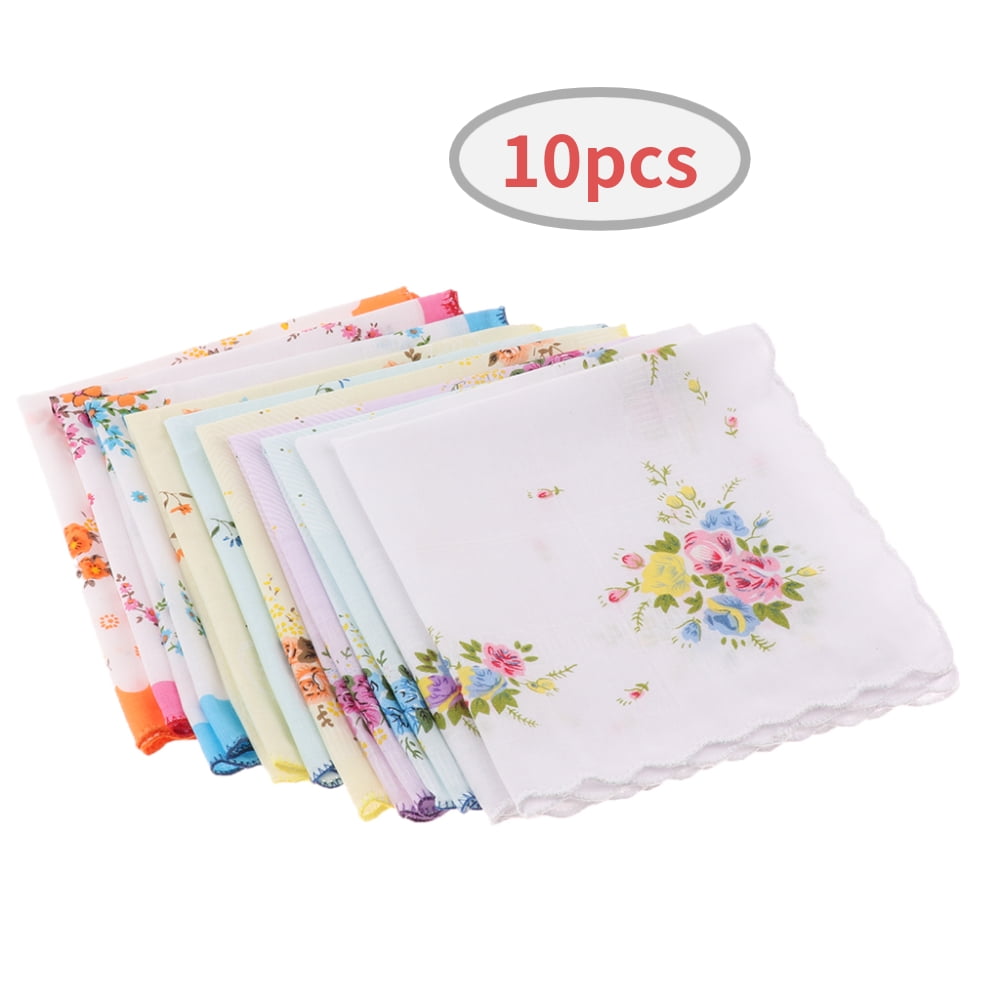 10pcs 30 x 30cm Vintage Cotton Women Hankies Embroidered Butterfly ...