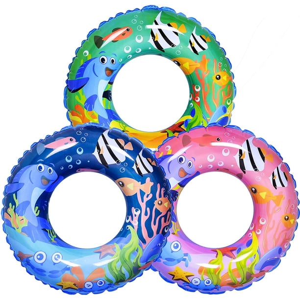 Pool Floats (3 Pack), Swimming Rings for Kids Adults, Funny Inflatable ...