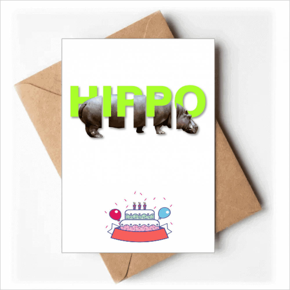 Composición del hipopótamo Tarjetas de cumpleaños en sobres en blanco ...