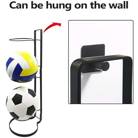 Ball Display Rack 3-tier Football Stand Metal Freestanding Basketball ...