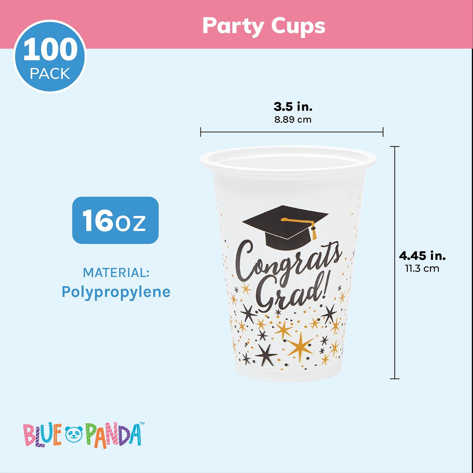 Craft Supplies & Tools Party Tableware Congrats Grad Cups Black and ...