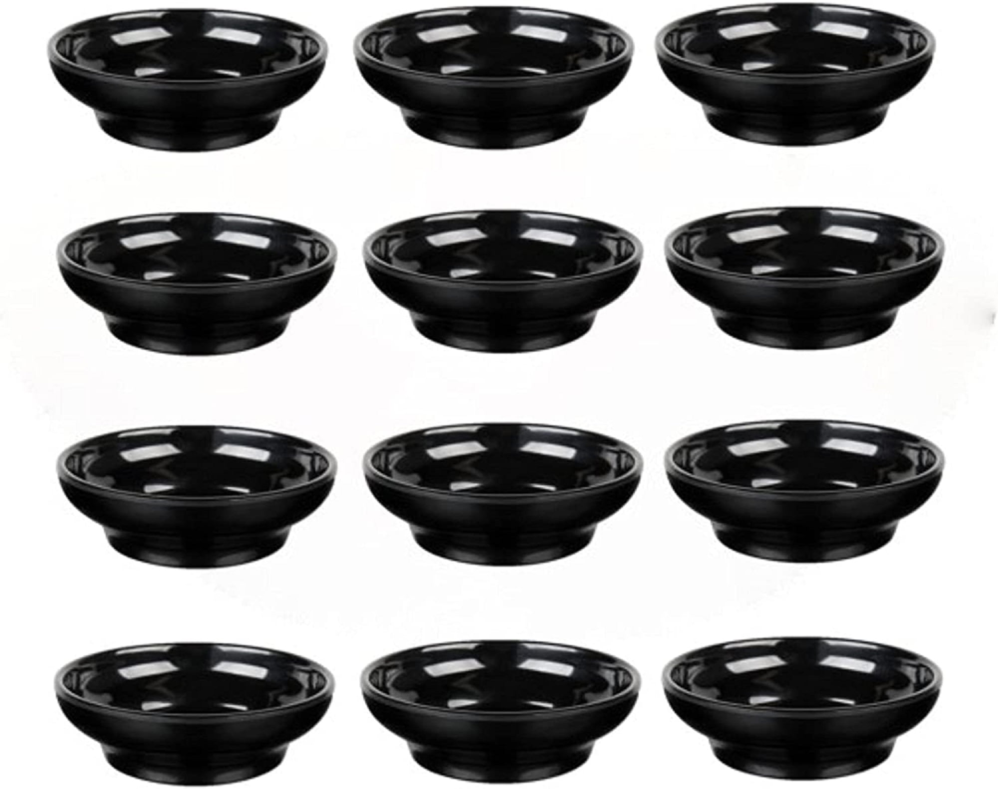 Truecraftware - Set of 12- Plastic 4.5 oz. Salsa Dish, Black Color ...