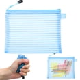 Breathable Mesh Zipper Stationery Bag Lightweight Portable Pen Storage ...
