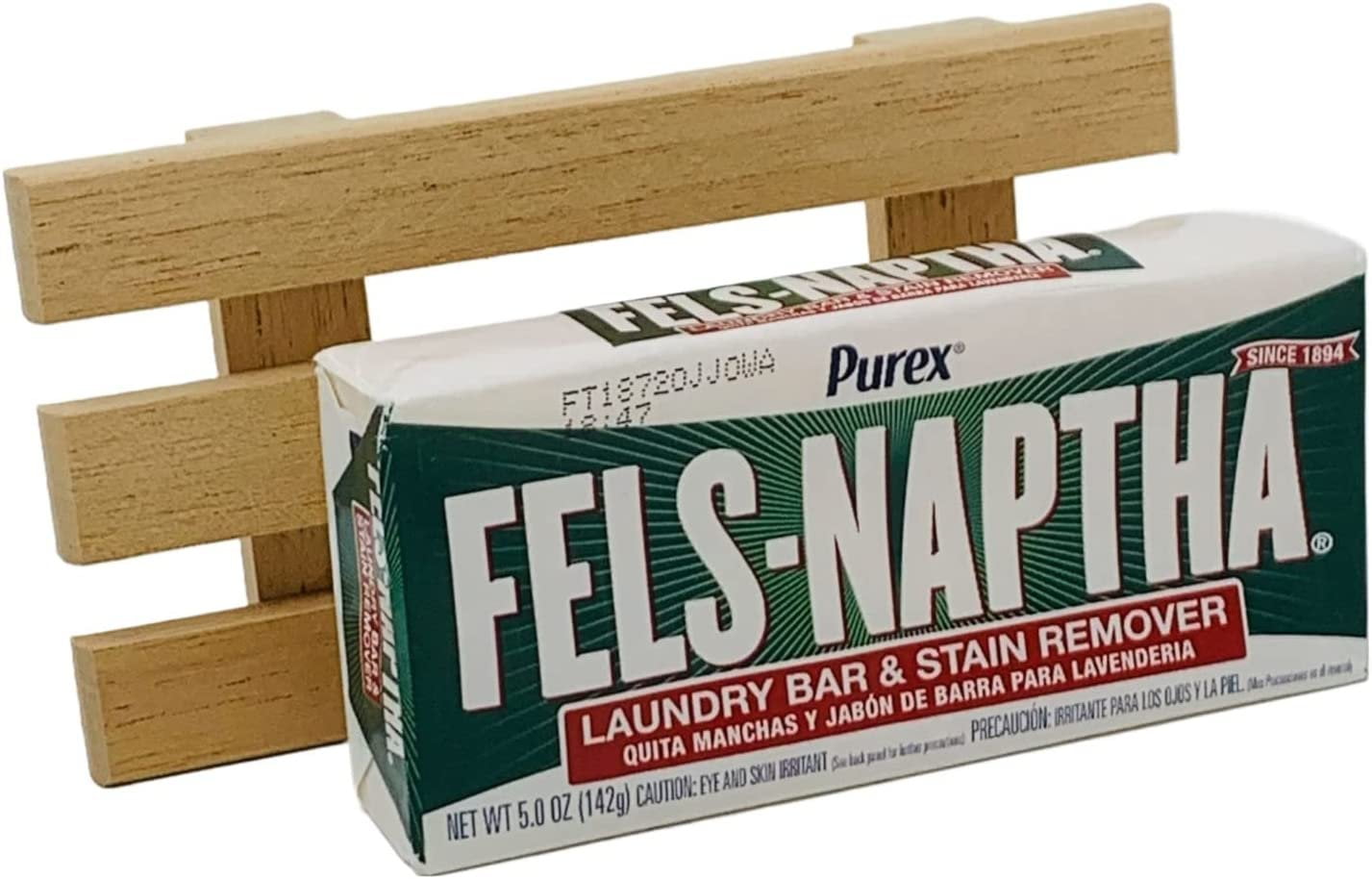 Fels-Naptha Laundry Bar Soap - 5 Ounce Stain Remover with a Hand ...