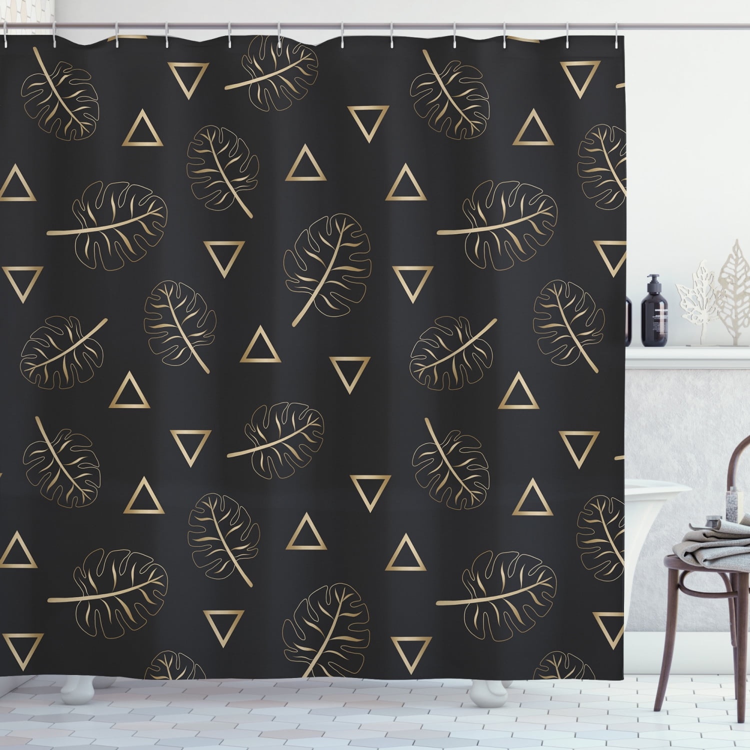 Aloha Shower Curtain, Contemporary Exotic Pattern of Triangles and ...