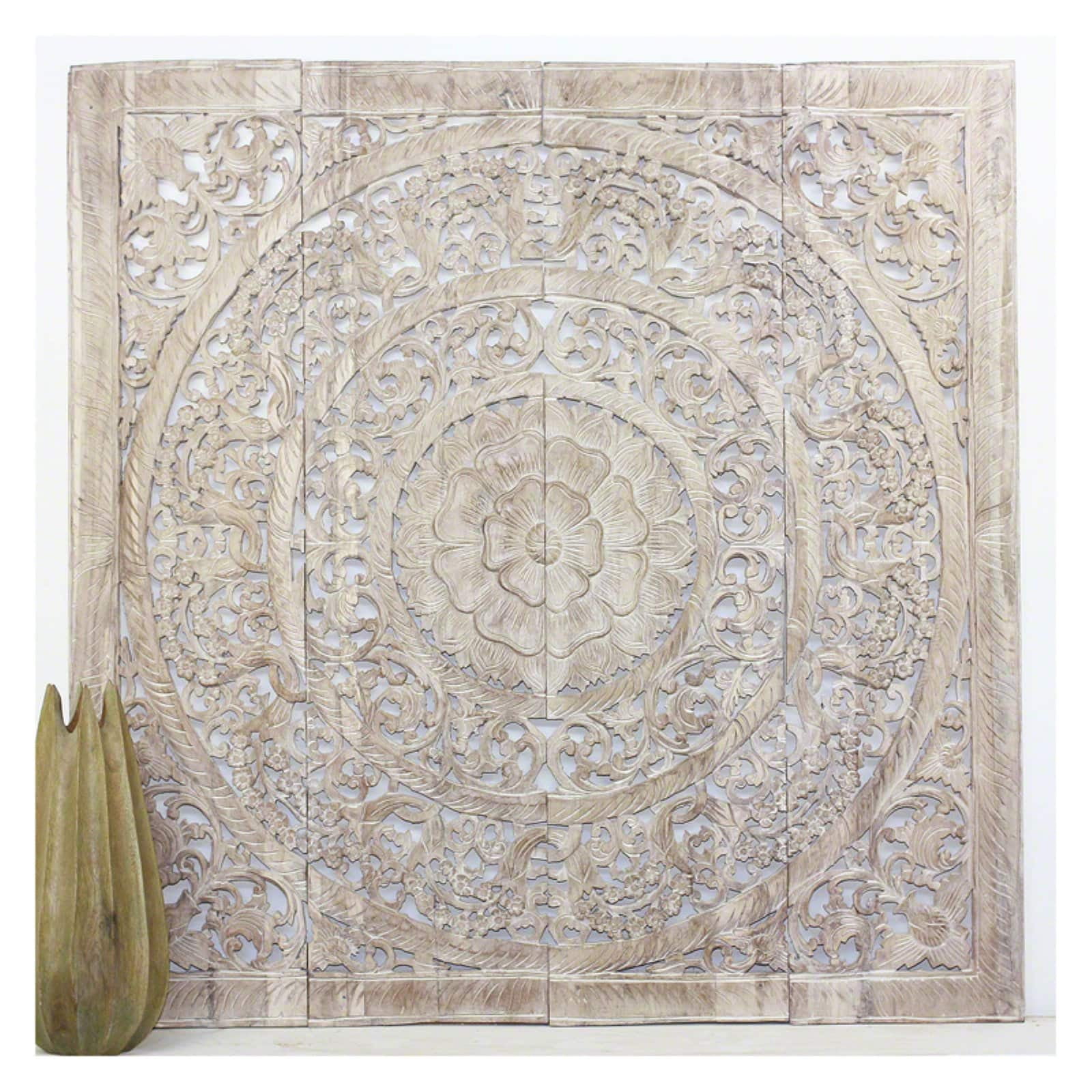 Haussmann® Teak Lotus Panel 48 x 48 inches H-3D Sand Washed - Walmart.com